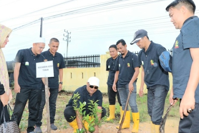 Ikut Serta Dalam Gerakan TAHIROE Aceh, Cabdisdik Aceh Timur Tanami 100 Pohon Berbuah di SLB ...